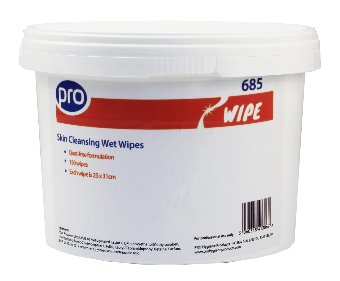 PRO Skin Cleansing Wipes Box of 150 | NCSONLINE